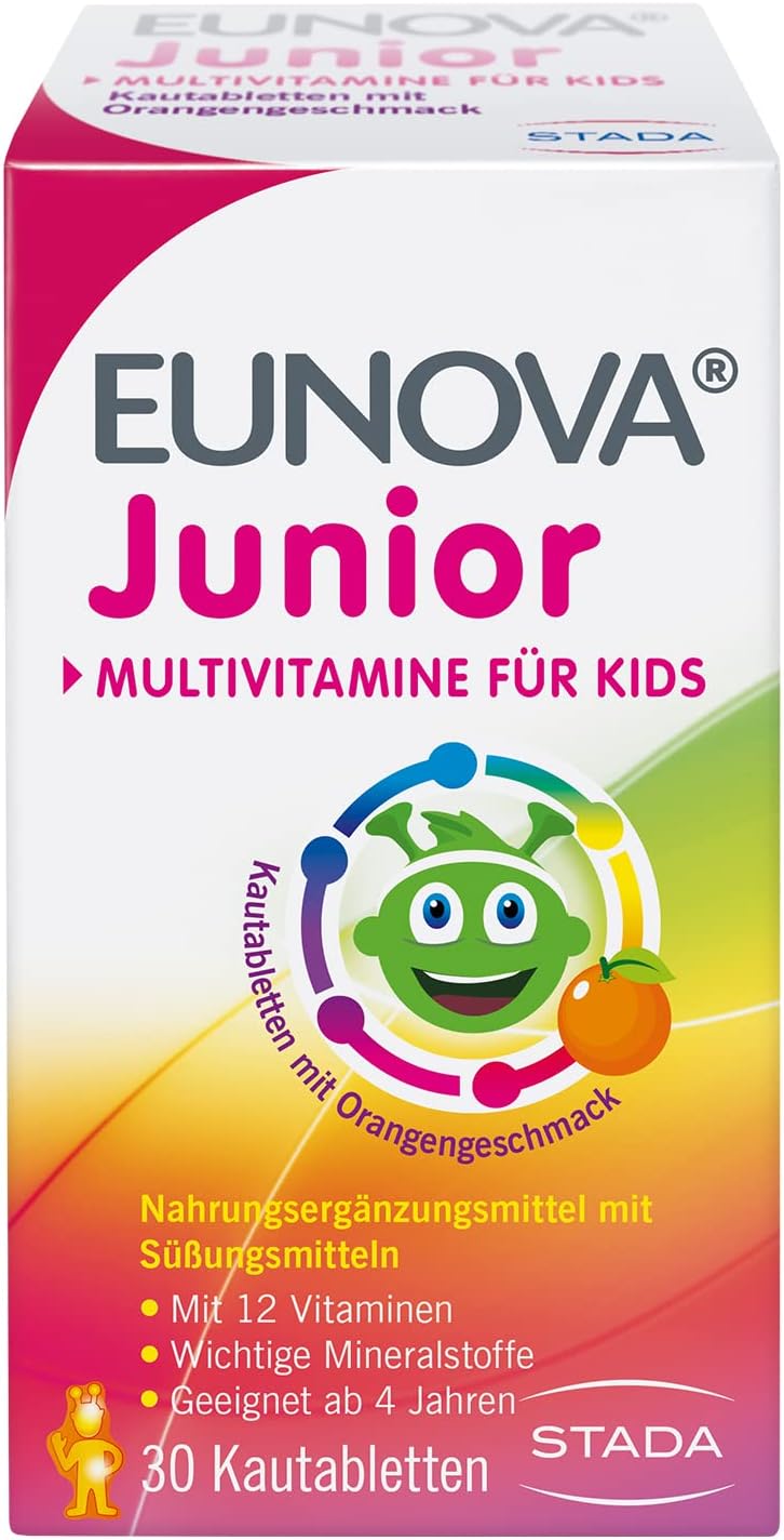 STADA EUNOVA Junior - Multivitamin Kautabletten mit 12 Vitaminen und ...
