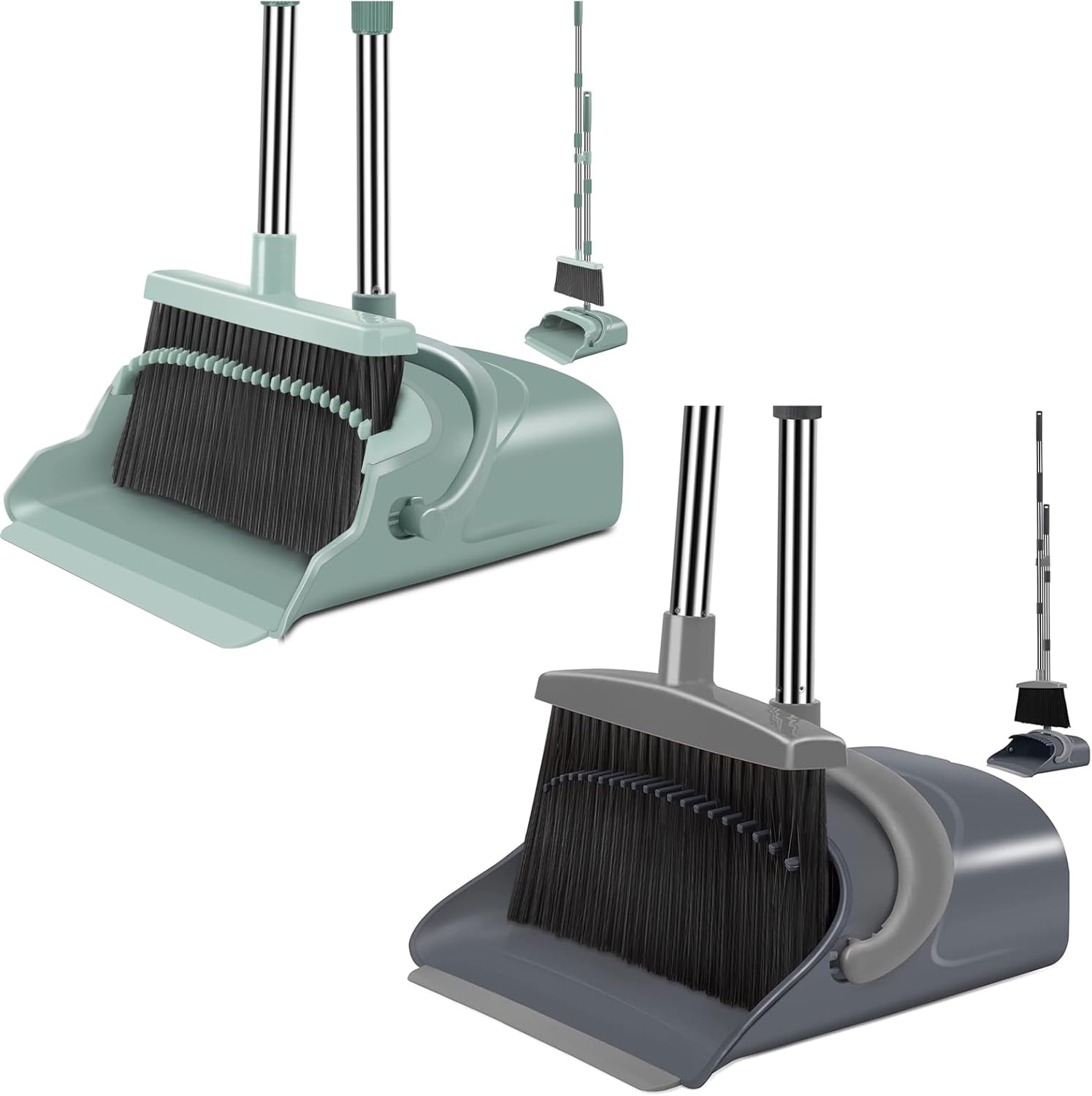 Amazon.com: 2 Set Broom and Dustpan Set, Broom with Dustpan, Dustpan ...