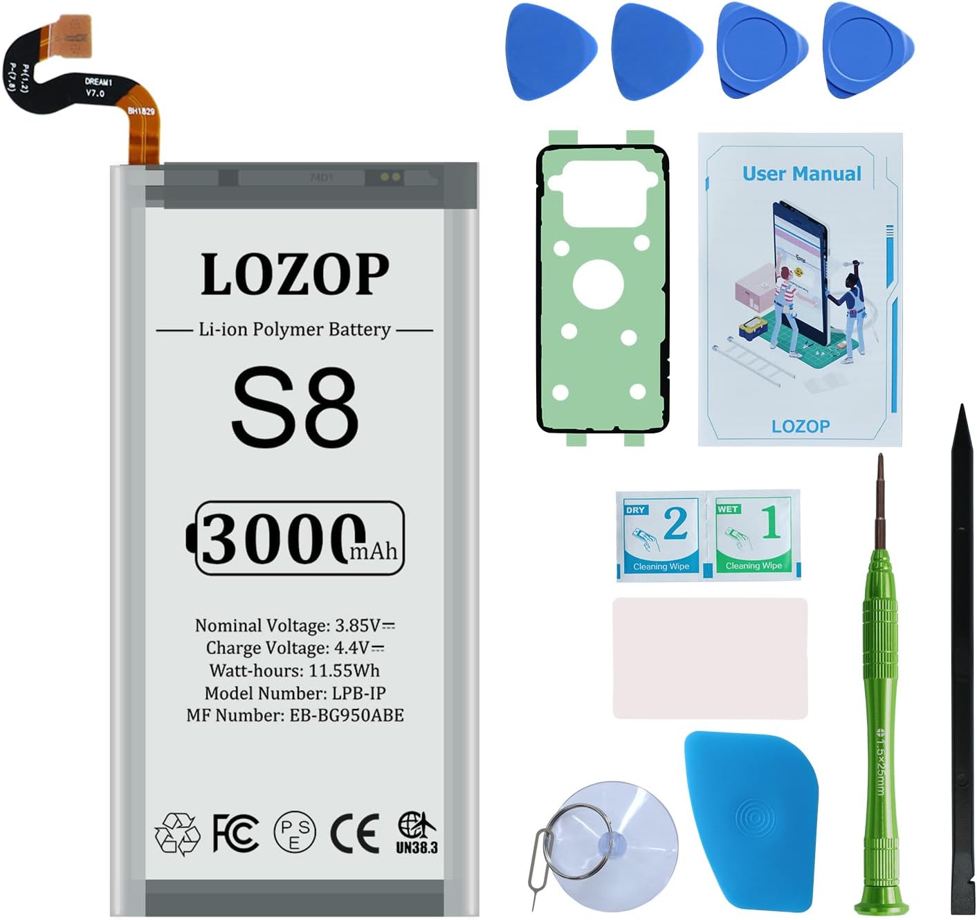 Amazon.com: BEBAT Replacement Battery for Samsung Galaxy S8 Plus ...