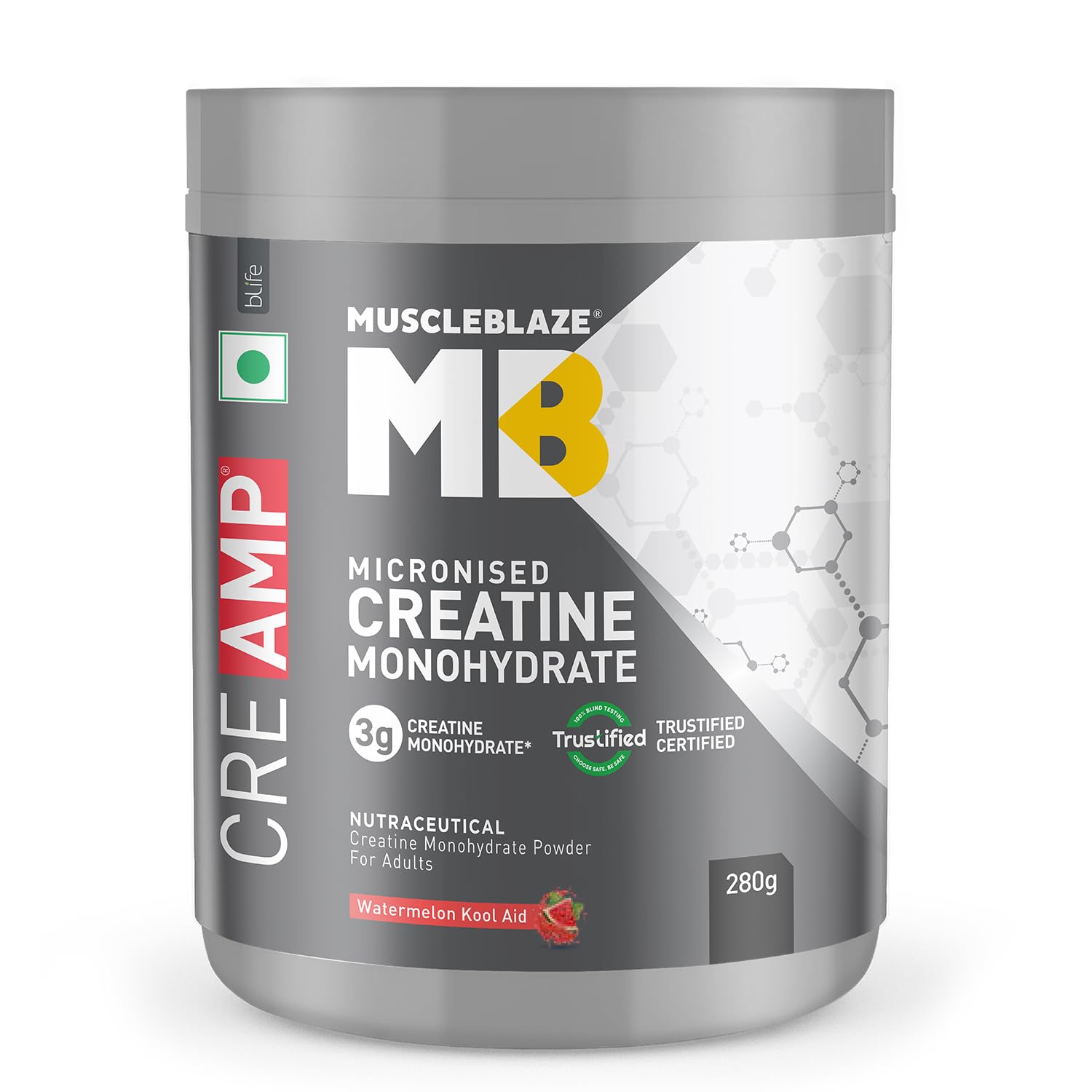 Buy MuscleBlaze Creatine Monohydrate CreAMP™ (Watermelon Kool Aid, 62 ...