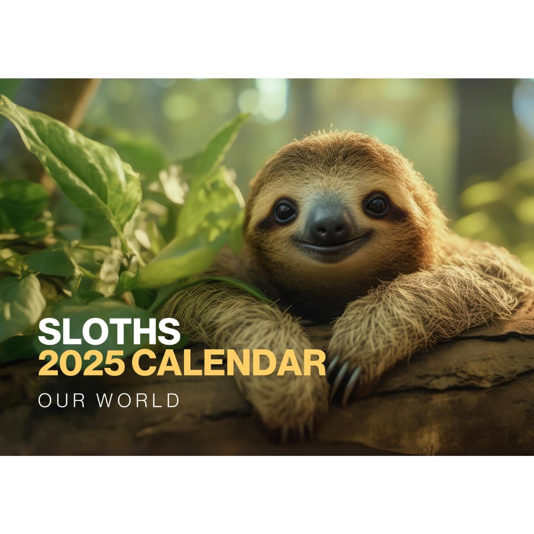 Sloth Calendar 2025 Large 12 Month 2025 Calendar Month To | Desertcart ...
