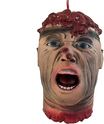 Amazon.com: Xerial Shop Love Scary Cut Off Head Prop, Halloween Realistic Hanging Severed Bloody ...