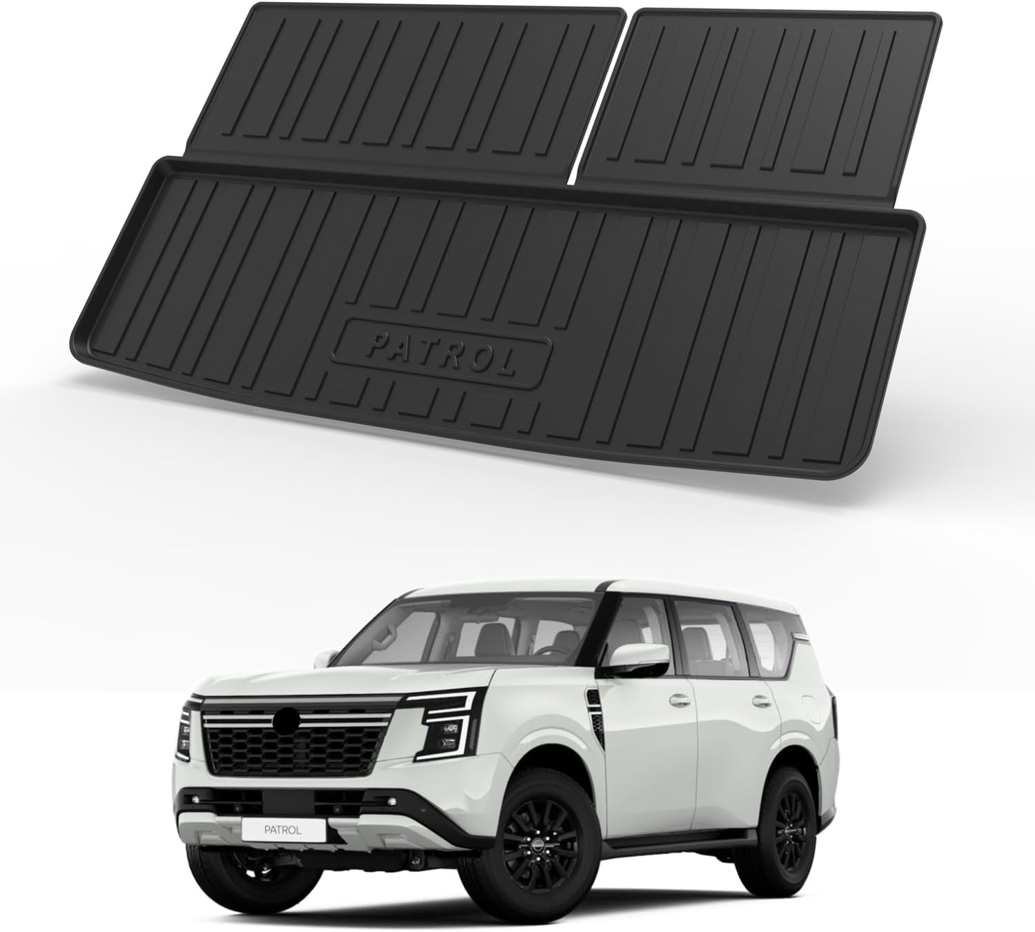CMPCTR Cargo Liner Trunk Mat Protector Compatible with Nissan Patrol ...
