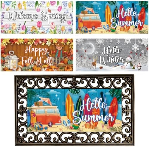 Amazon.com: 4Pcs Doormat Inserts Seasonal Door Mat Inserts ...