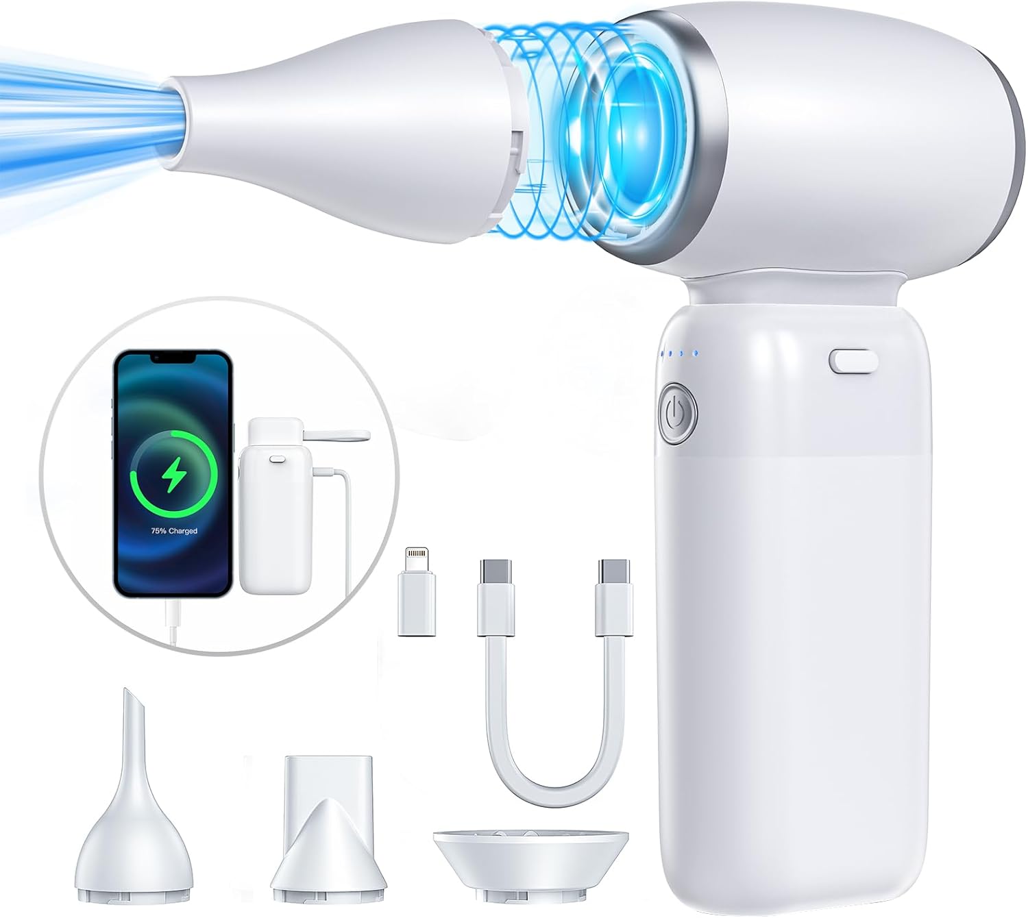 Amazon.com: Compressed Air Duster,Mini Handheld Fan 110000 RPM Jet ...