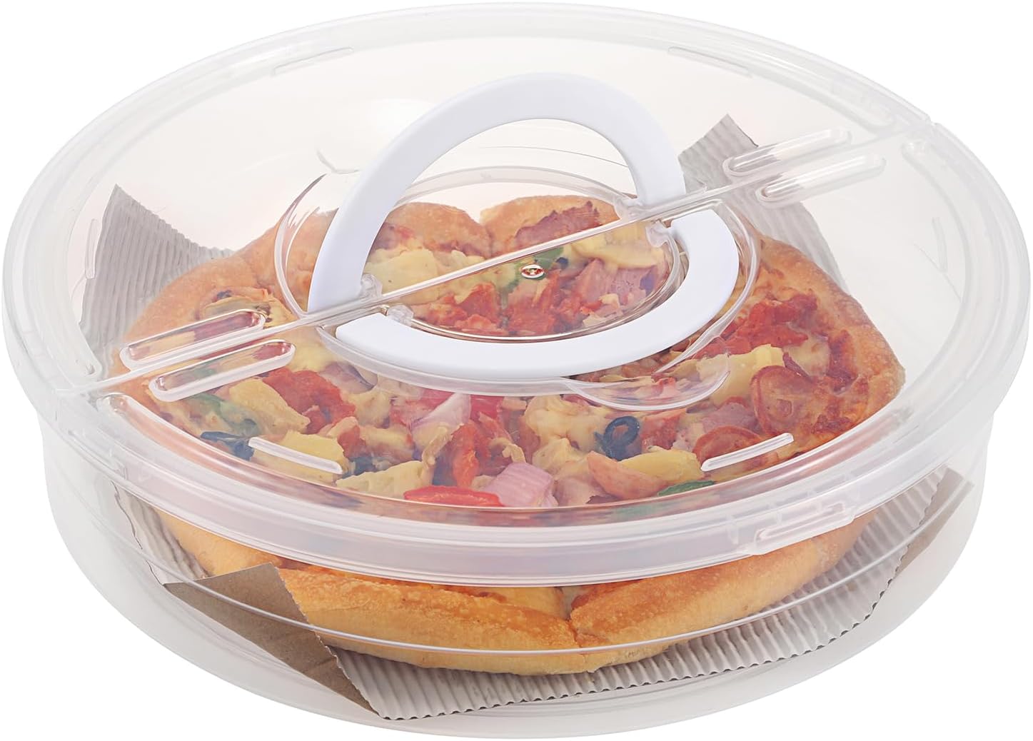 Amazon.com: BTSKY Clear Plastic Pizza Container with Lid and Handle 12 ...
