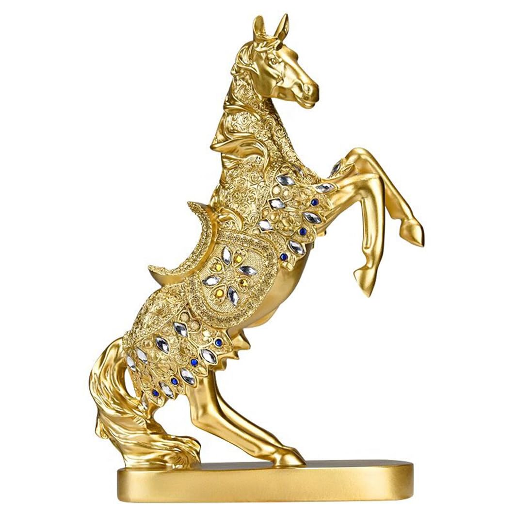 Amazon.com: FUNSXBUG Chinese Feng Shui Horse Standing Fighting Statue ...