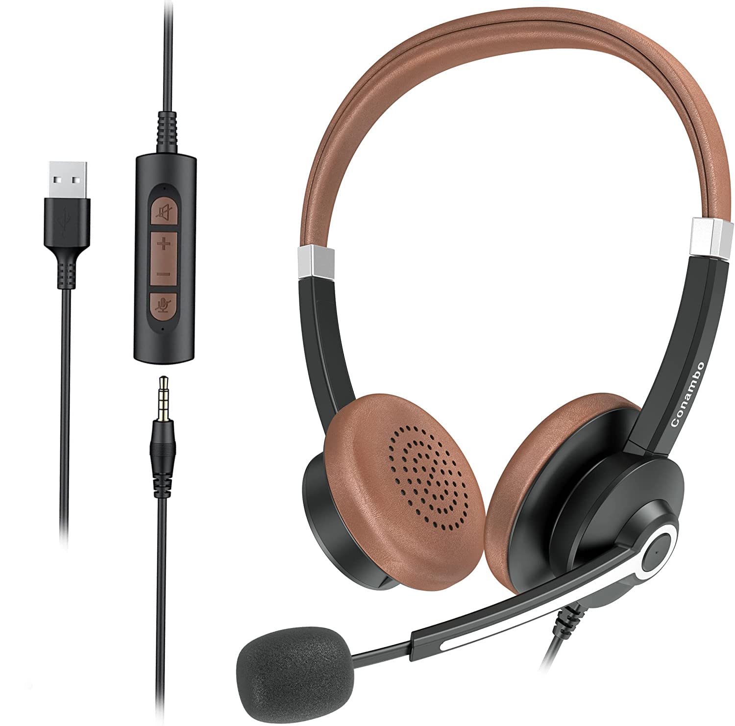 USB Headset with Microphone, Ultra Comfort Over-Ear Wired Headphones ...