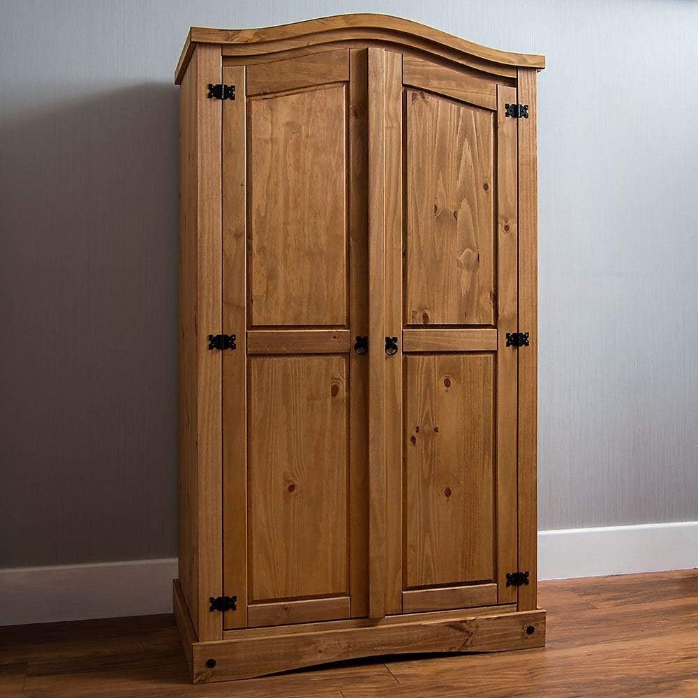 Vida Designs Corona Wardrobe, 2 Door, Solid Pine Wood : Amazon.co.uk ...