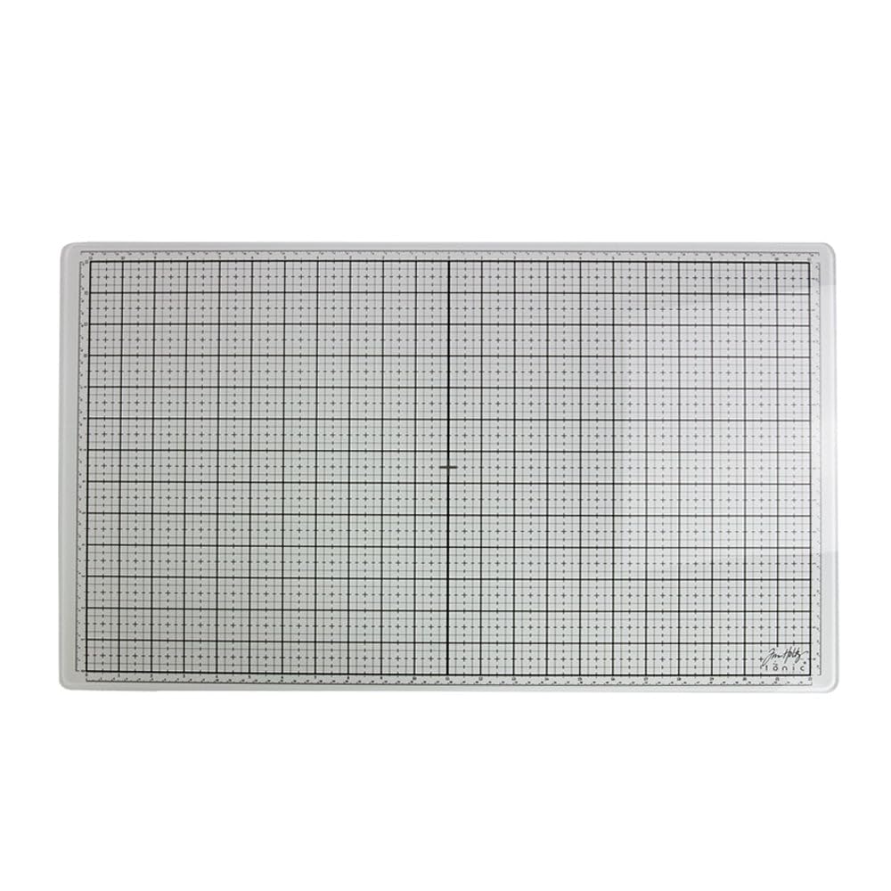 Amazon.com: Tim Holtz 23" x 14" Glass Studio Media Mat, White