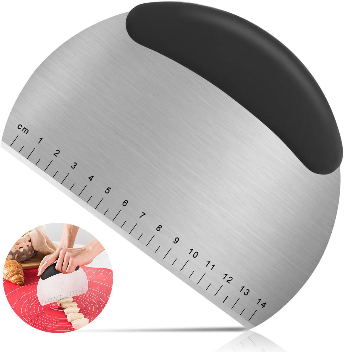 Amazon.com: GWHOLE Dough Scraper, Stanless Steel Food Bench Scraper ...