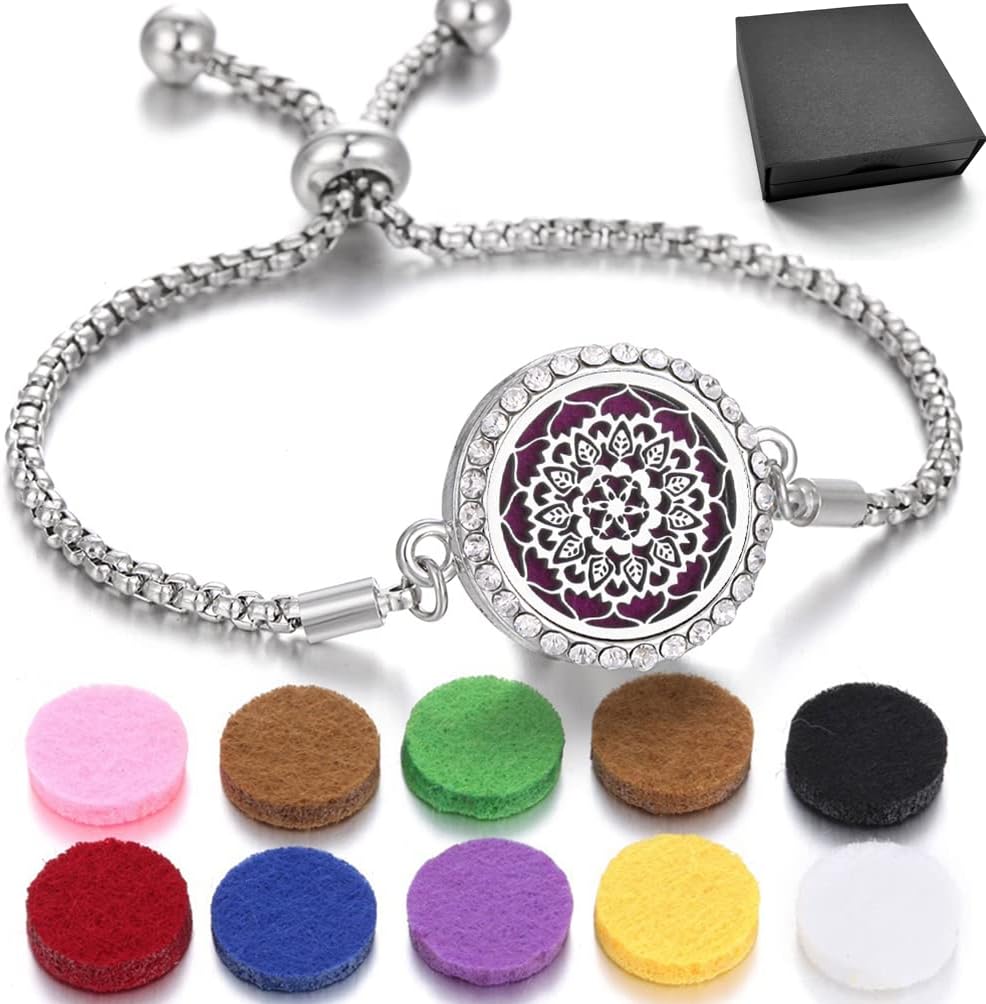 Amazon.com: 2 Pcs Essential Oil Diffuser Bracelet, Stainless Steel ...