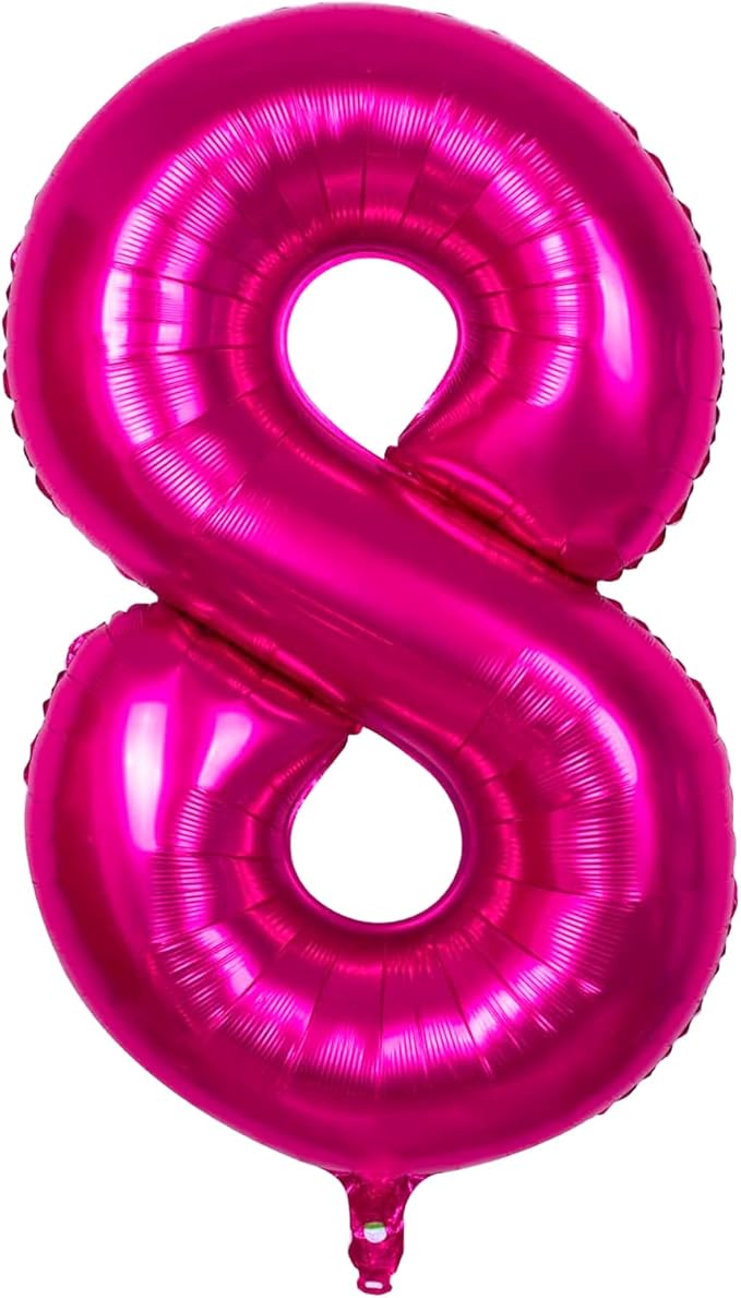 Amazon.com: 0-9 Hot Pink 8 Balloon Number 8 40 Inch | Number 8 Balloon ...