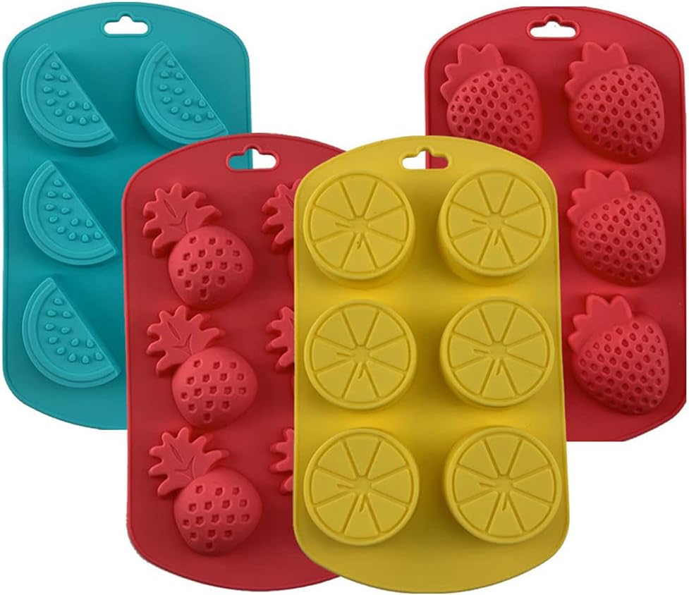 Amazon.com: 4PCS Fruit Shape Silicone Mold with 3Pcs Dropper, Pineapple ...