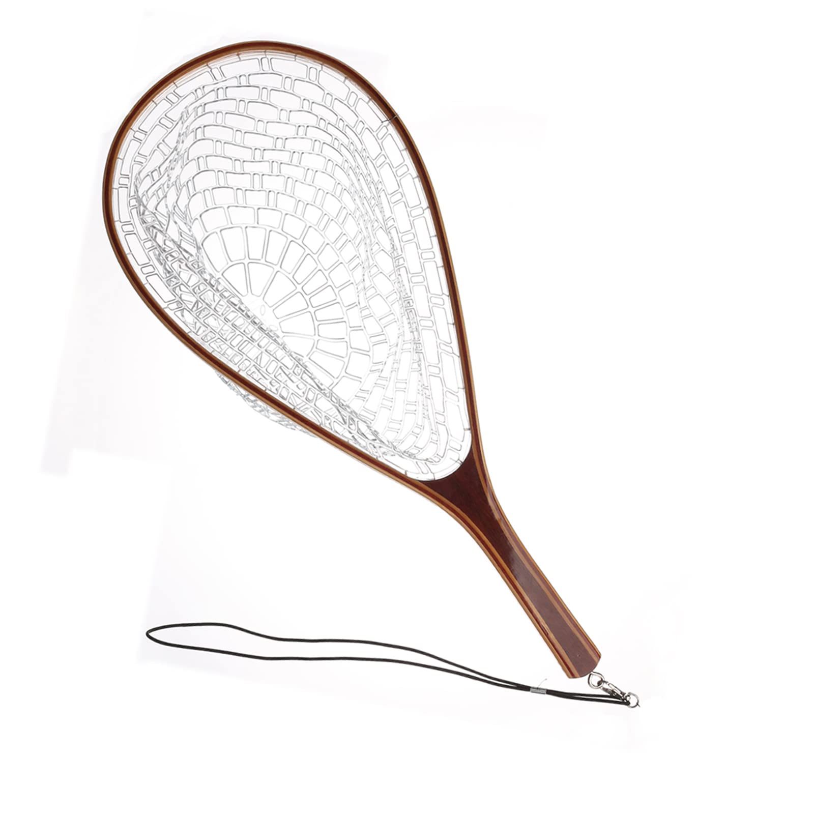 Aventik Wooden Fly Fishing Landing Net with Rubber Ghost Mesh and ...