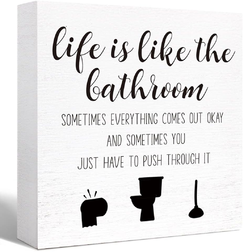 Amazon.com: Funny Bathroom Desk Decor, Text Me If You Run Out of Toilet ...