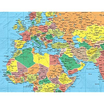 Buy 24x36 World Wall Map by Smithsonian Journeys - Blue Ocean Edition ...