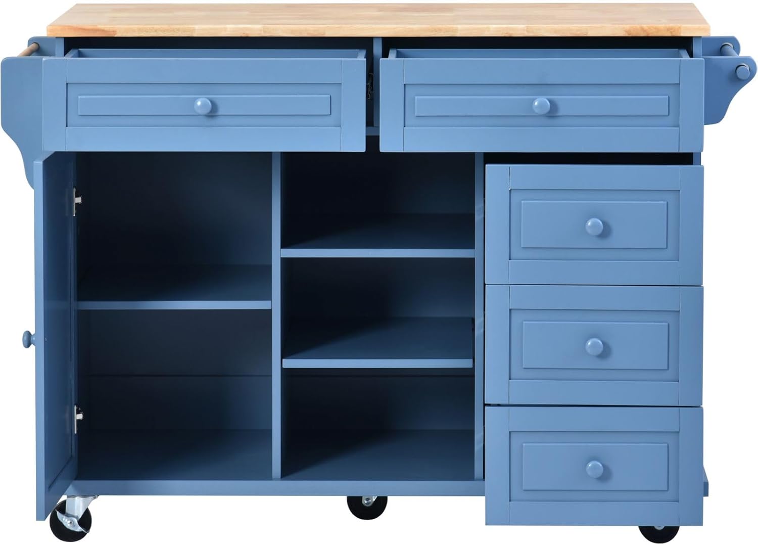 Amazon.com: APATEN Rolling Kitchen Island Table on Wheels ...