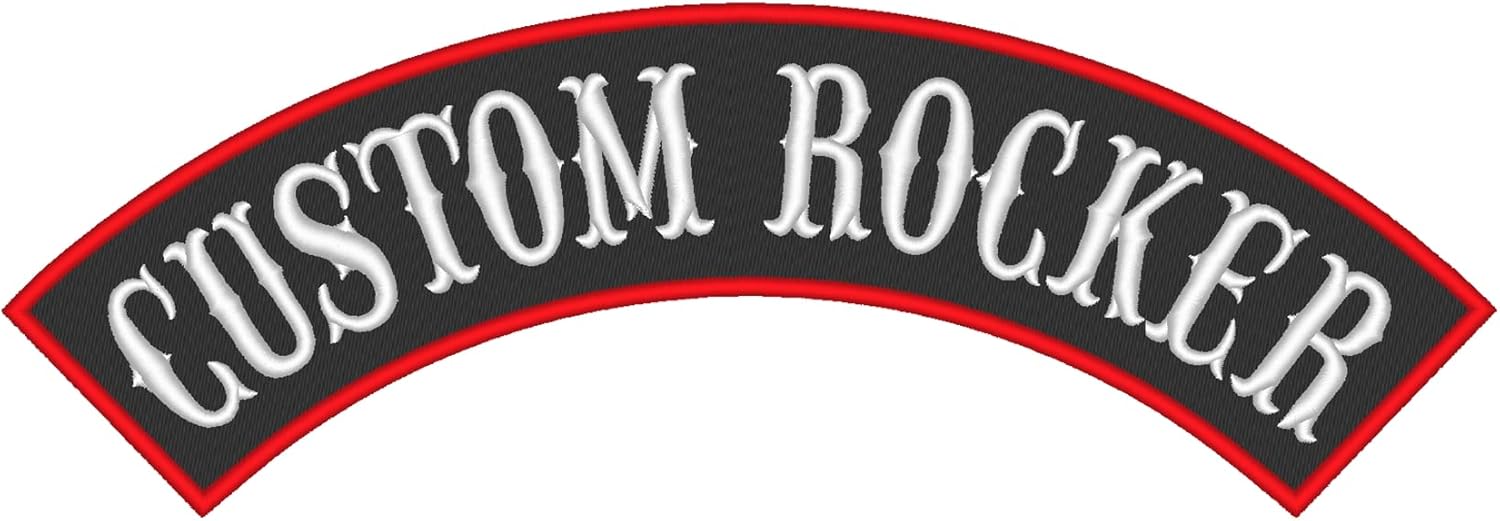 Amazon.com: Custom Embroidered Top Rocker Patch - Name Tag Biker ...