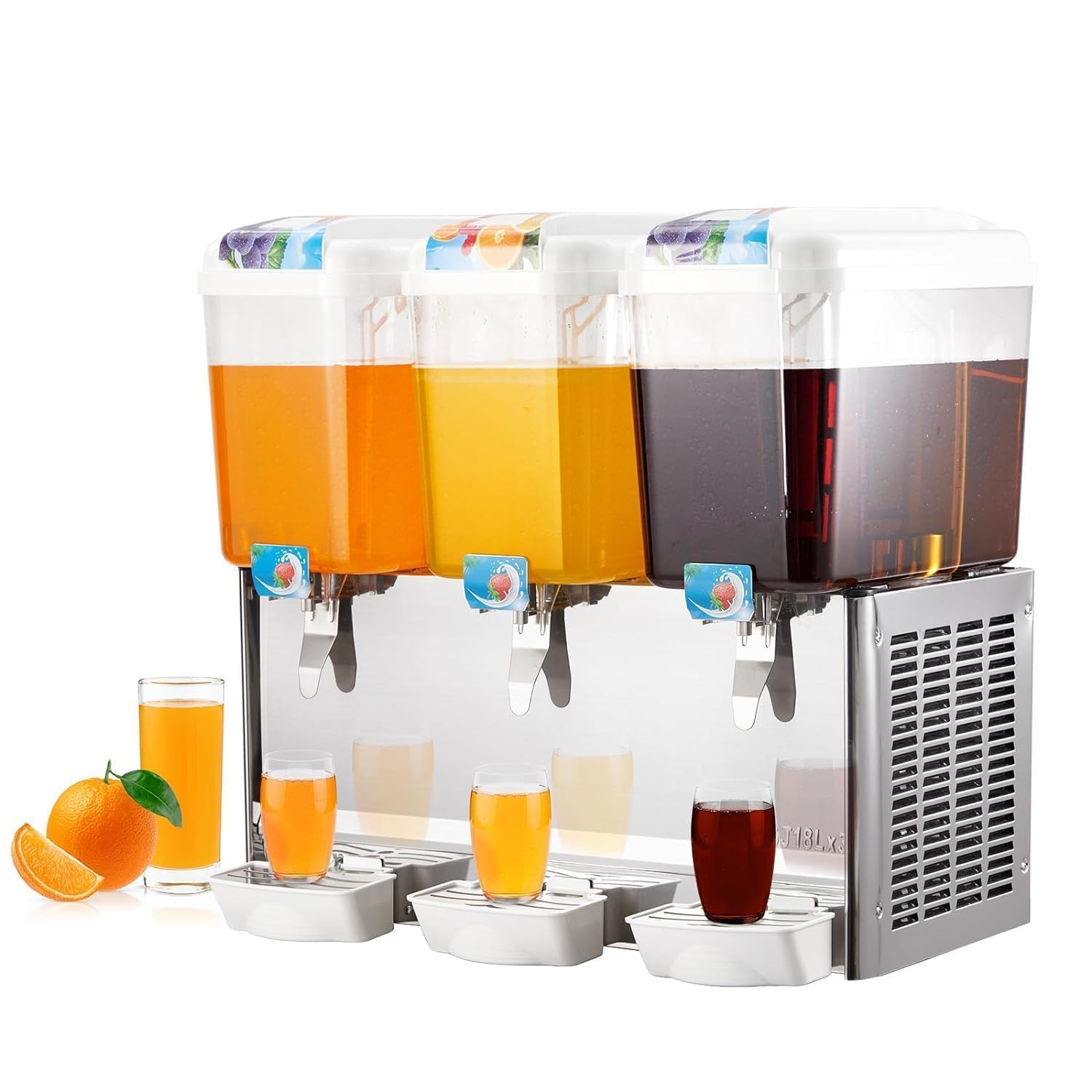 Amazon.com: Commercial Beverage Dispenser, 3 Tanks 14.25 Gallon 54L ...