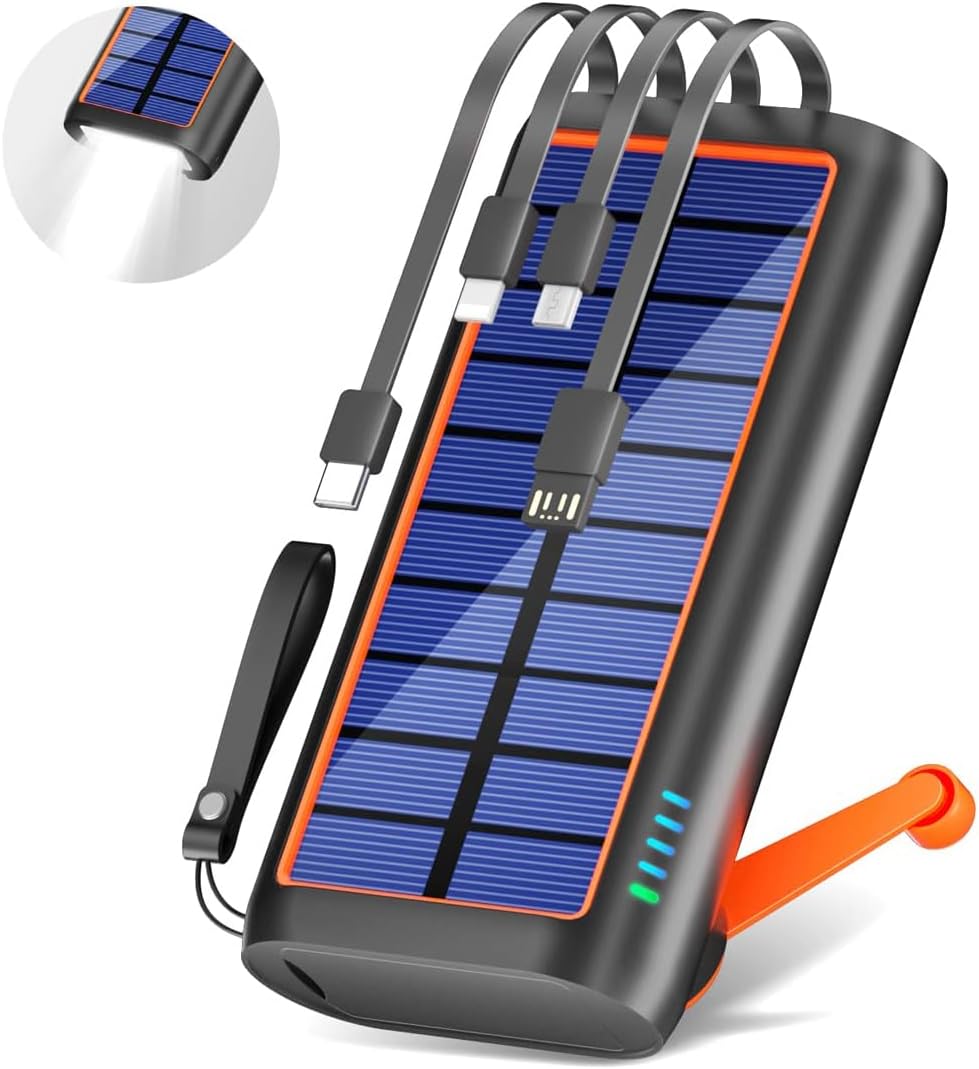 Amazon.com: ReeZar Solar Power Bank, 61200mAh Solar Charger,Portable ...