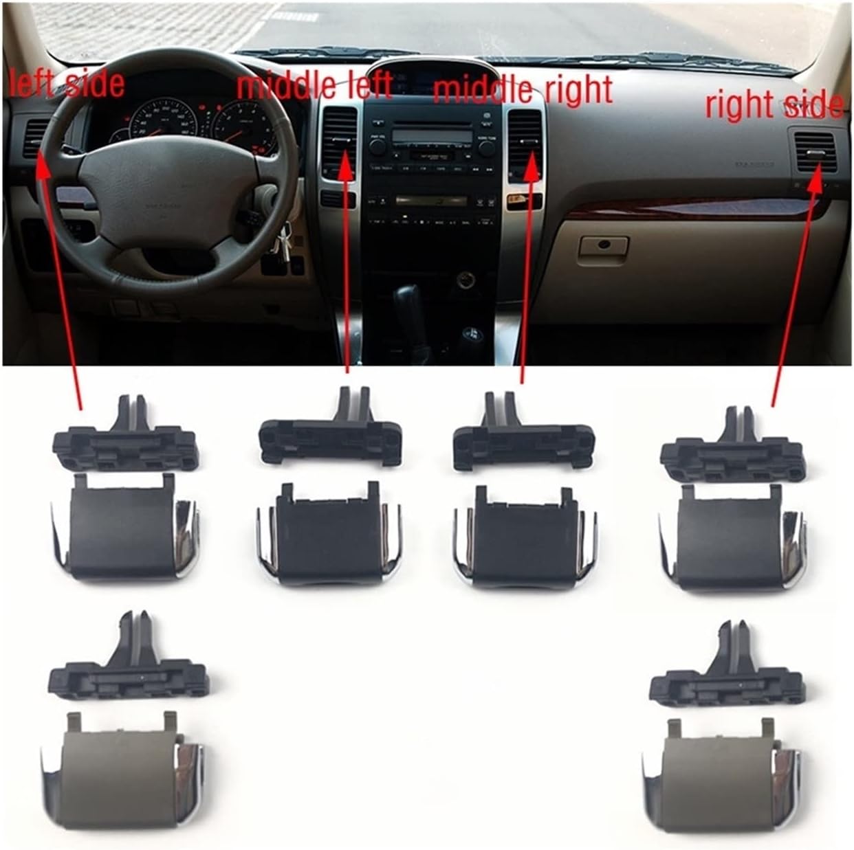 Acondicionador de aire acondicionado delantero para automóvil, salida ...