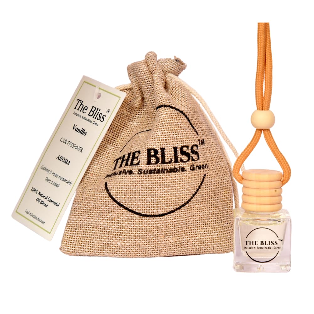 The Bliss Car Perfume (Vanilla) Air Freshener with Essential Oils Long ...