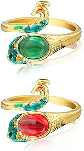 Amazon.com: BENOSPACE 2pcs Knitting Loop Ring Adjustable Peacock ...