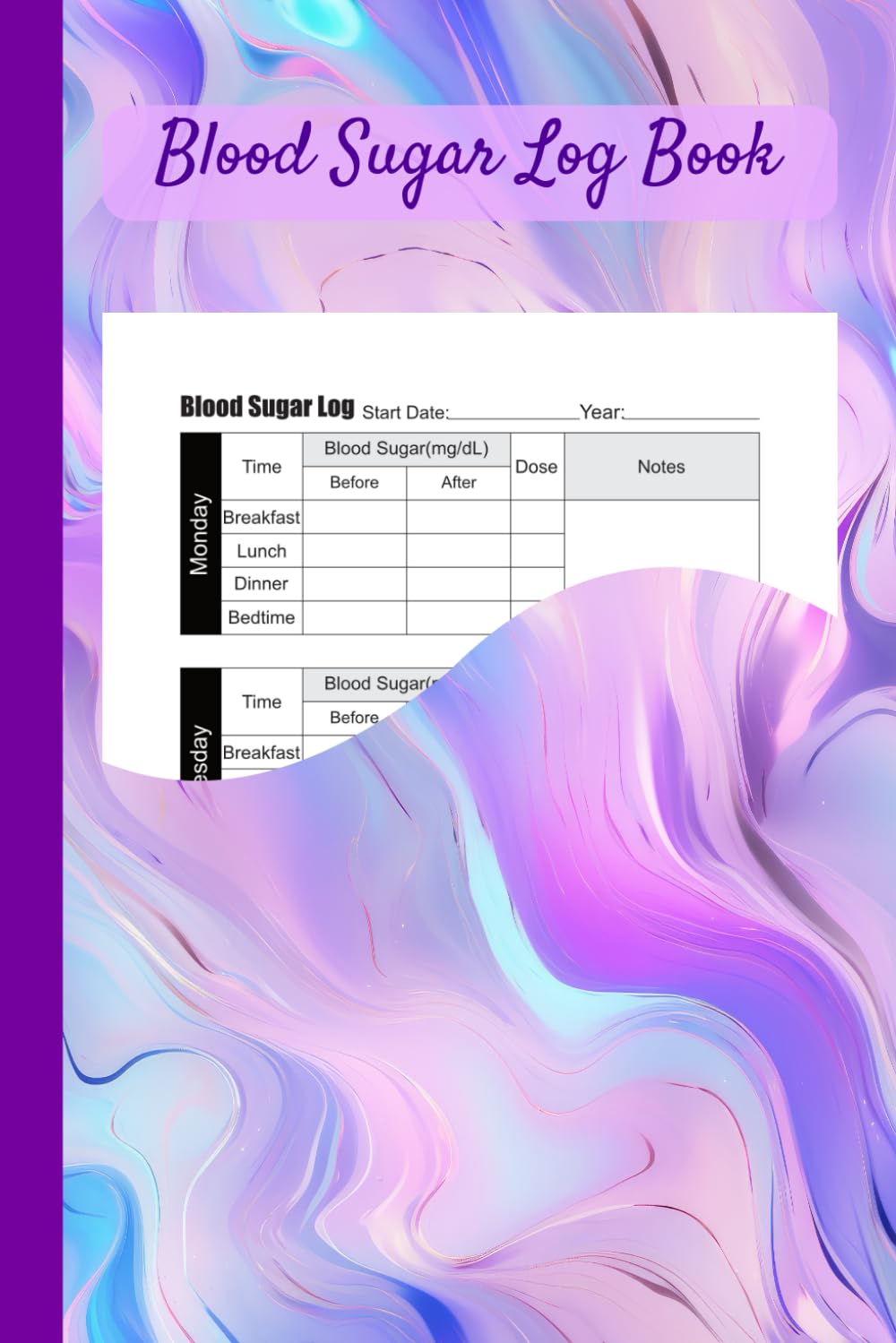 Blood Sugar Log Book: Daily Tracker Diabetes Record Logbook for One ...