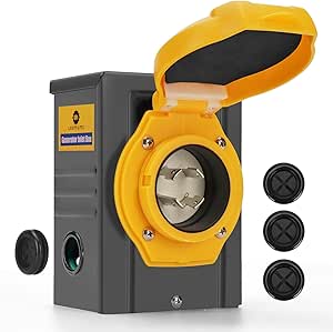 Amazon.com: LAZMUMI 30 Amp Outdoor Generator Power Inlet Box,NEMA L14 ...