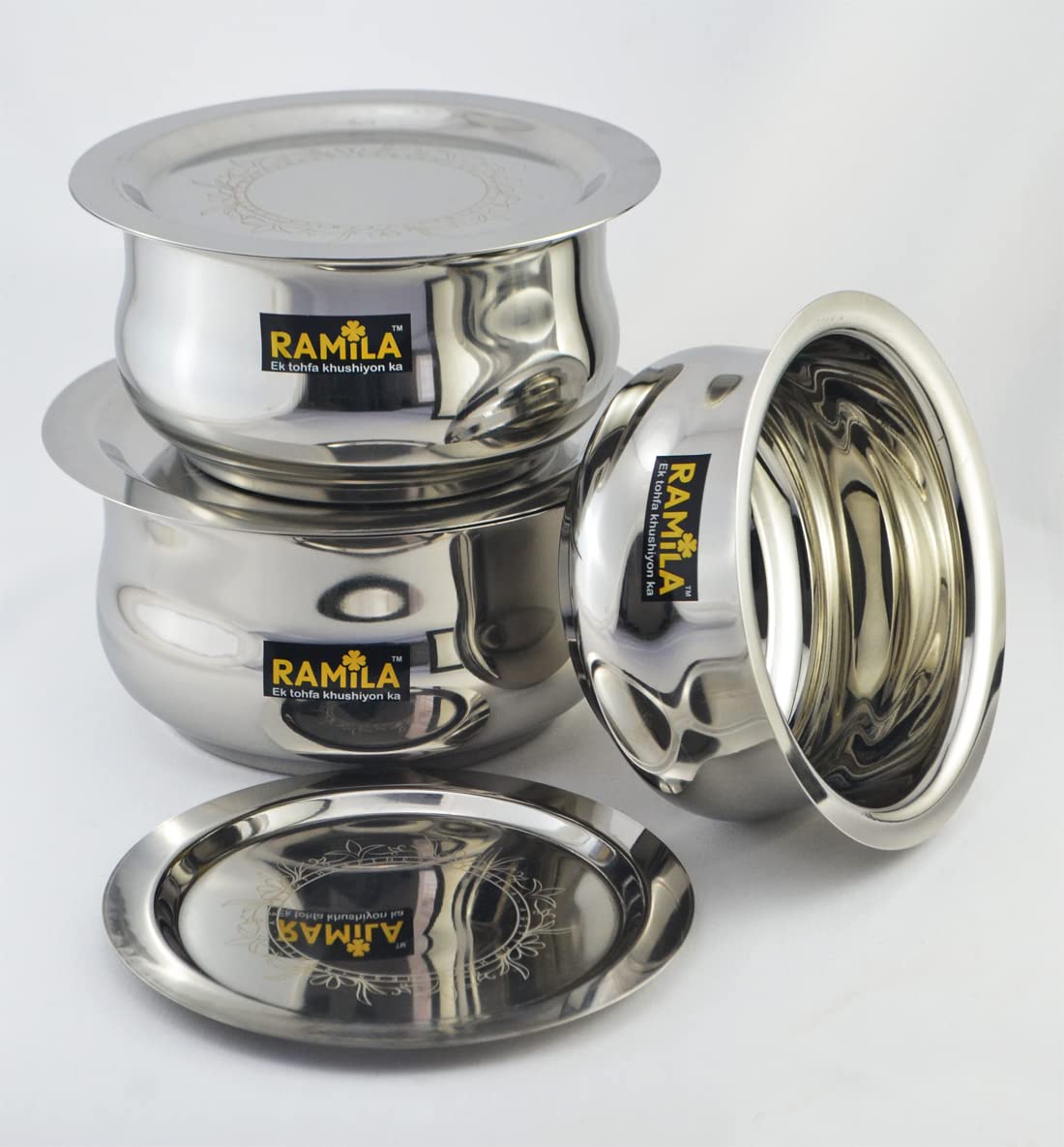 Stainless Steel Tope Set with Lid, Patila 22-Gauge Capacity 2-Liter, 1. ...