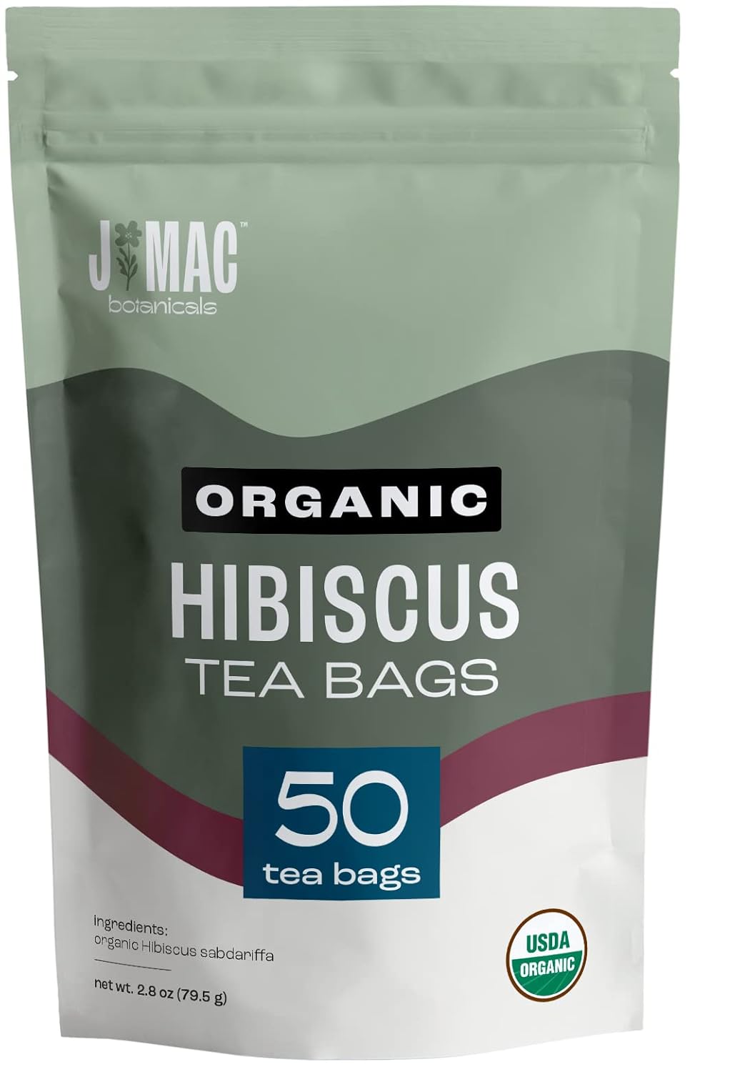 Amazon.com : J Mac Botanicals, Organic Hibiscus Tea Bags (50 tea bags ...