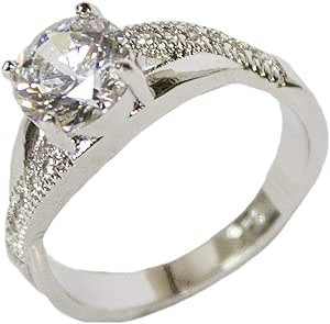 Amazon.com: RS Covenant Women's Rhodium Plated Dress Ring Criss Cross ...