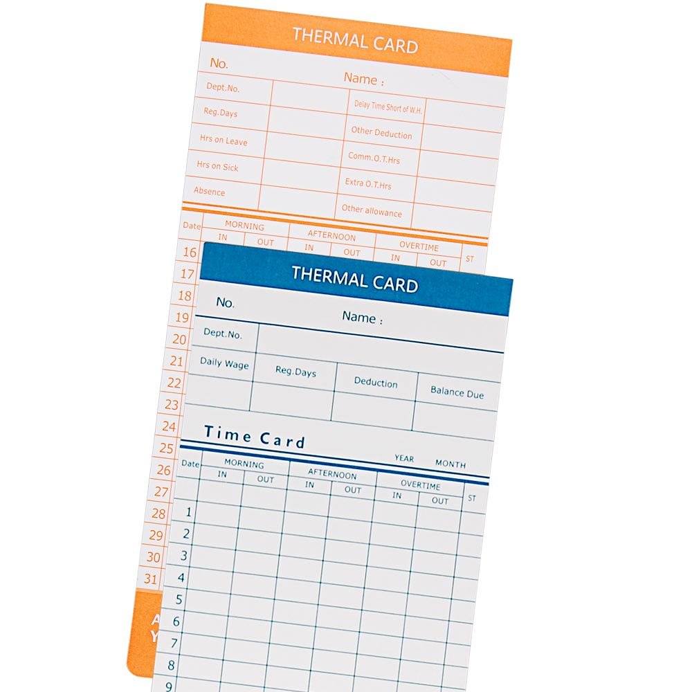 Yescom 100 Count Monthly Time Clock Cards Timecard for Employee ...