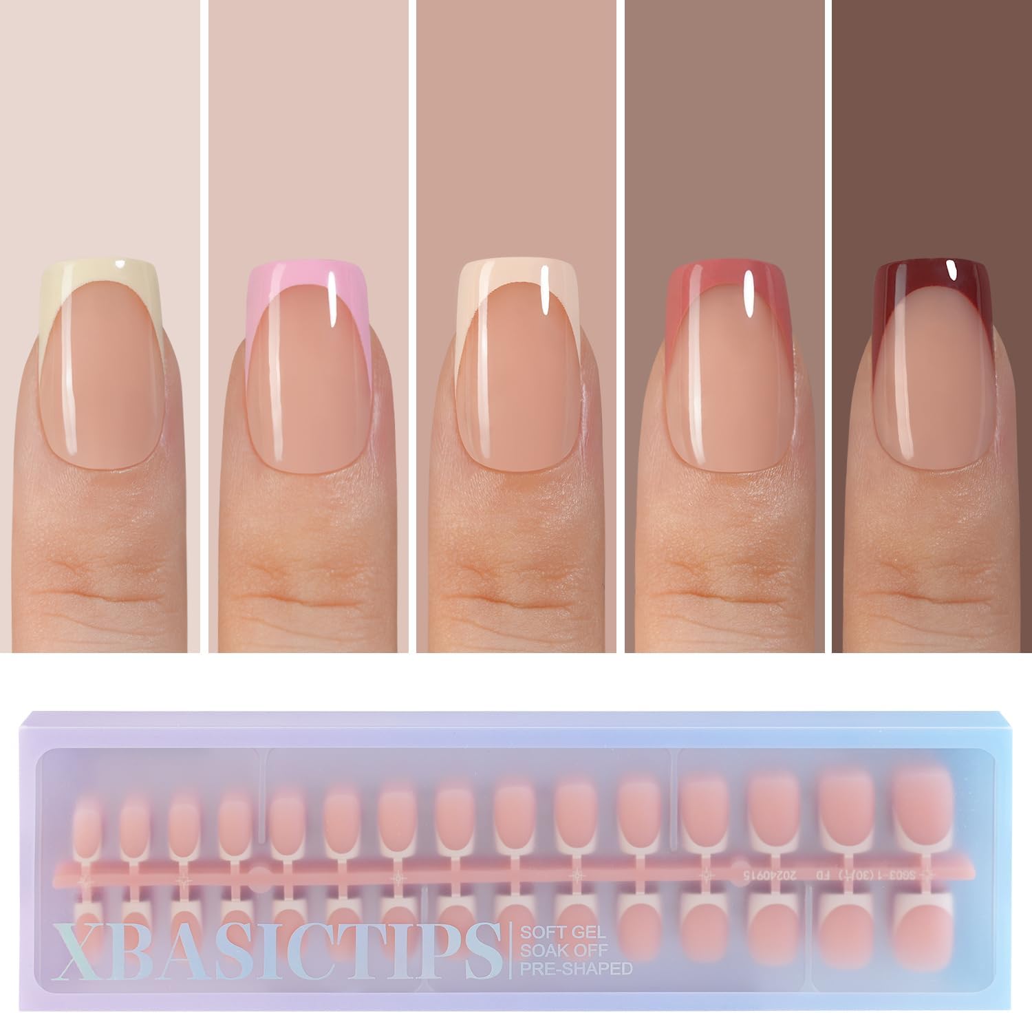 Amazon.com: Misssix XBASICTIPS French Tip Press On Nails, 150Pcs French ...