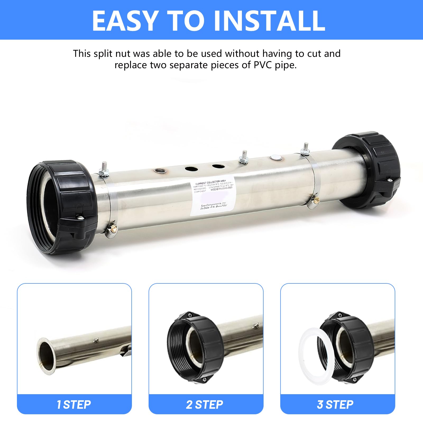 Snapklik.com : Alocs 2 Inch Spa Hot Tub Heater Split Nut Unions