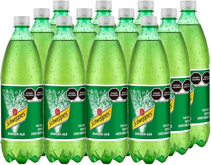 Schweppes, Ginger Ale 1 L, Botella Pet, 12 Piezas : Amazon.com.mx ...