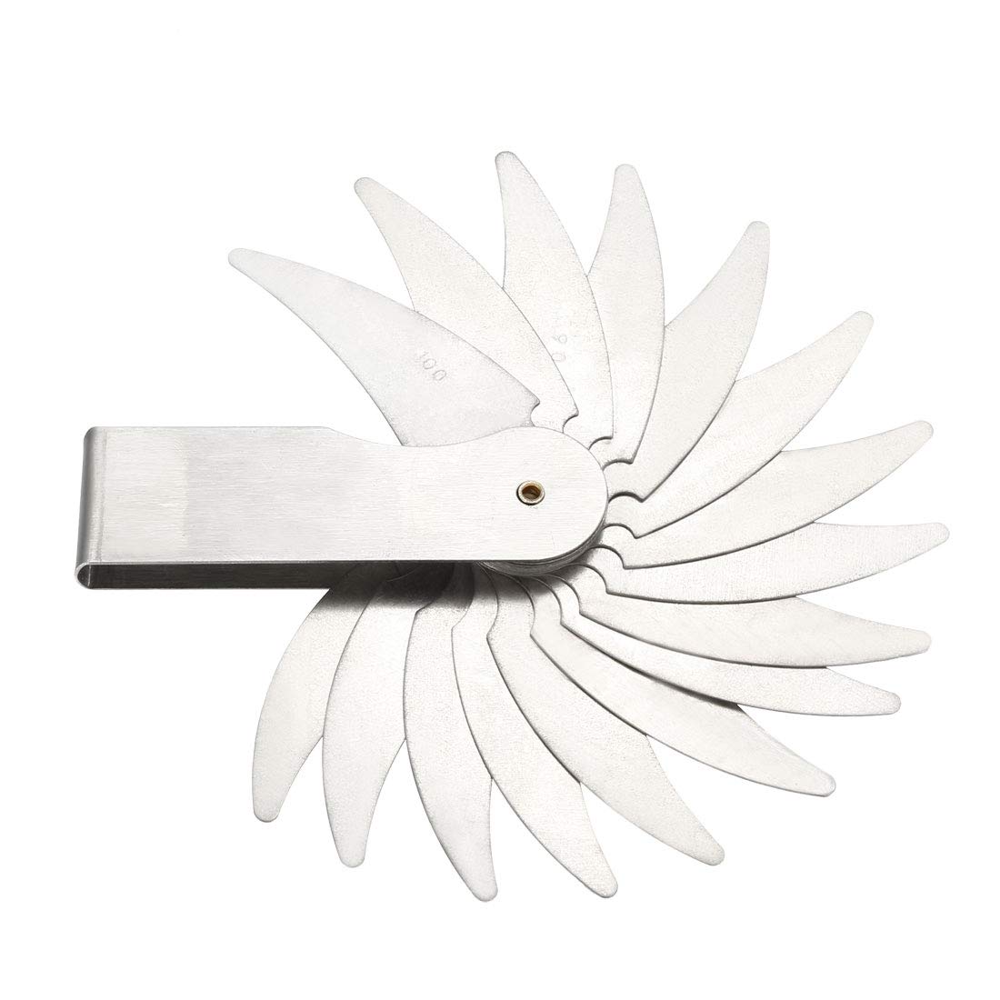 uxcell Radius Gauge Set R52-100mm 16 Leaves Stainless Steel Radius ...