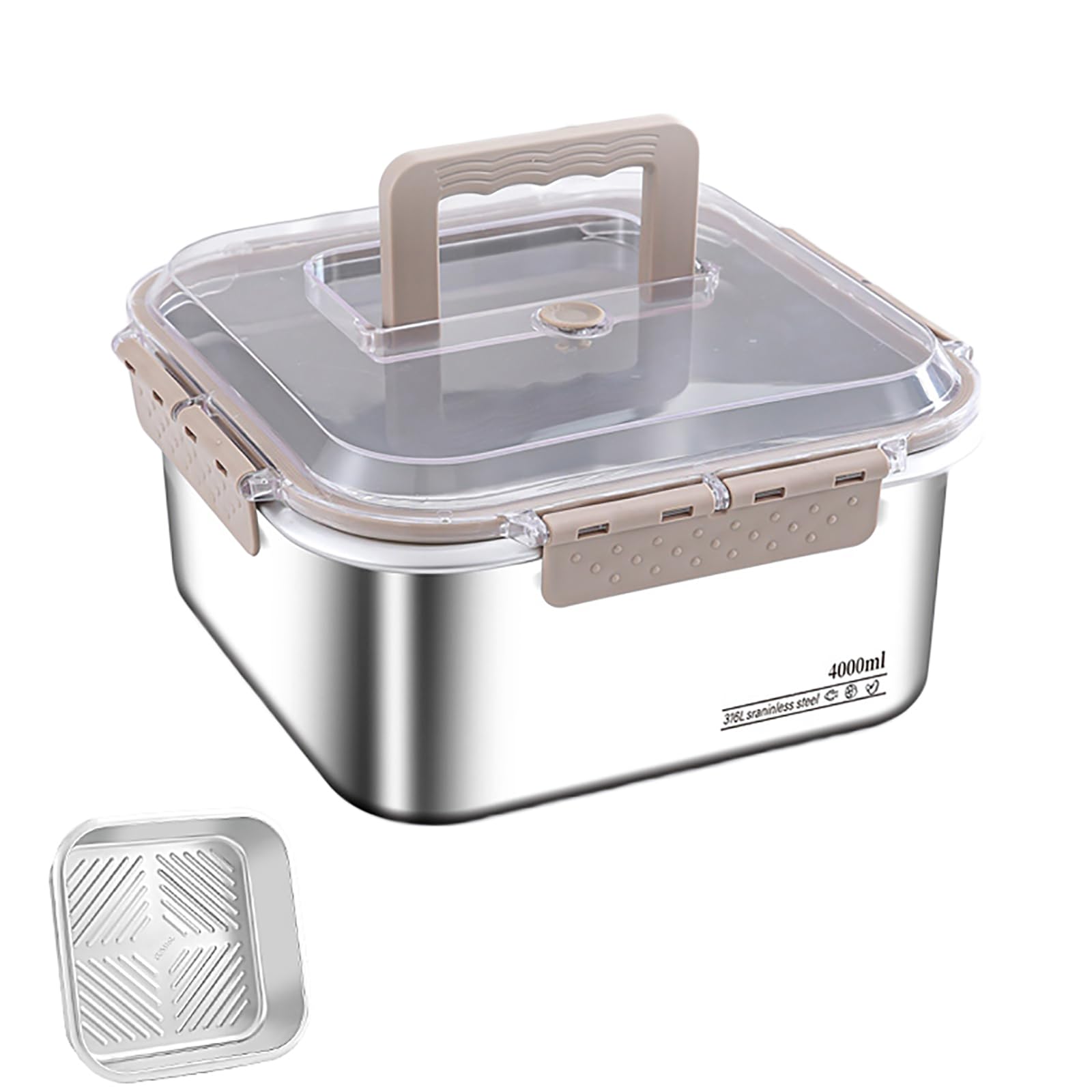 Amazon.com: BKSYCOOL Square 316L Stainless Steel Food Containers with ...