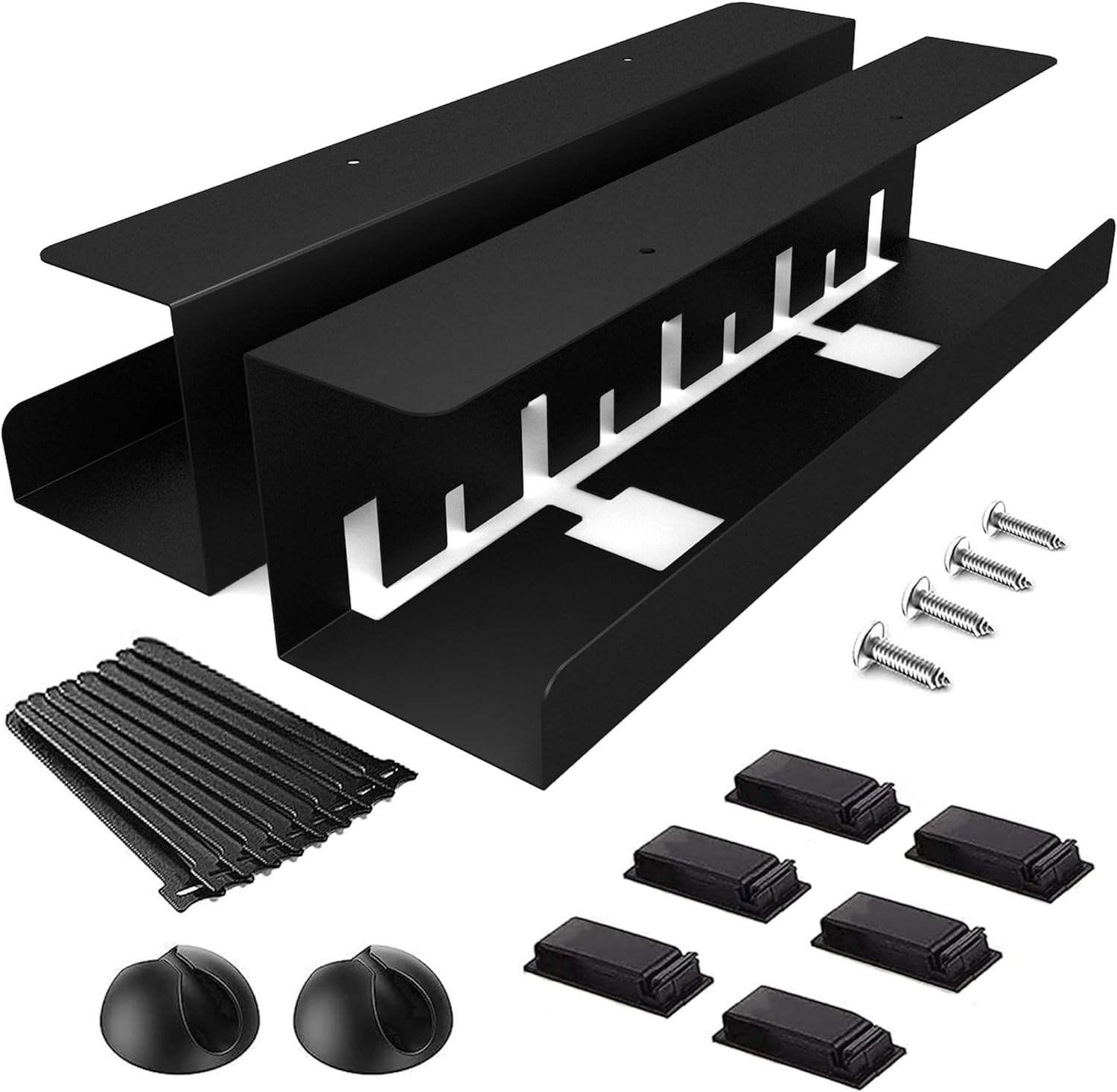 BIROYAL Under Desk Cable Management Trays 2 Pack - Sturdy Cable Tray ...