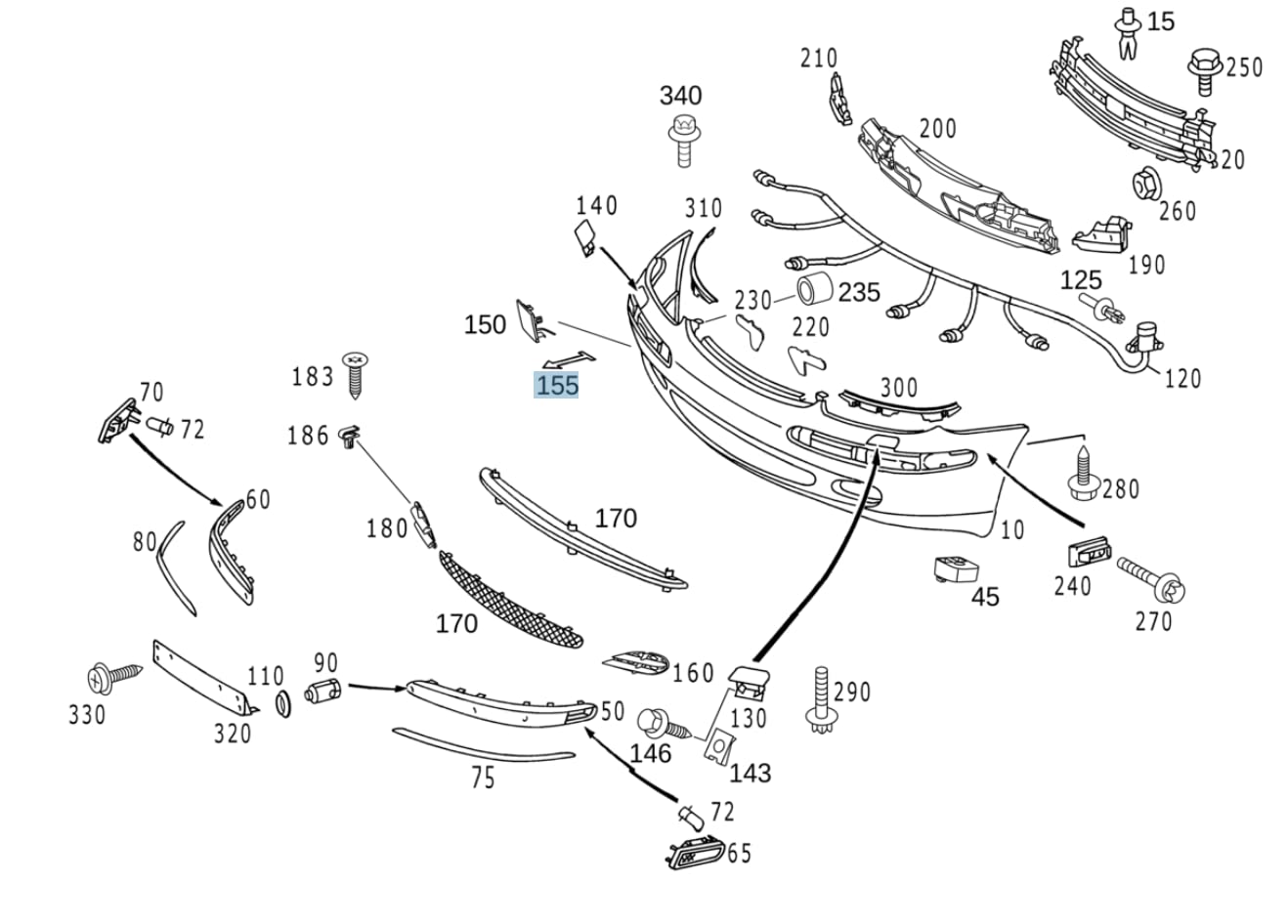 Amazon.com: MERCEDES-BENZ 2208850059 GENUINE OEM TOW EYE CAP STRAP ...