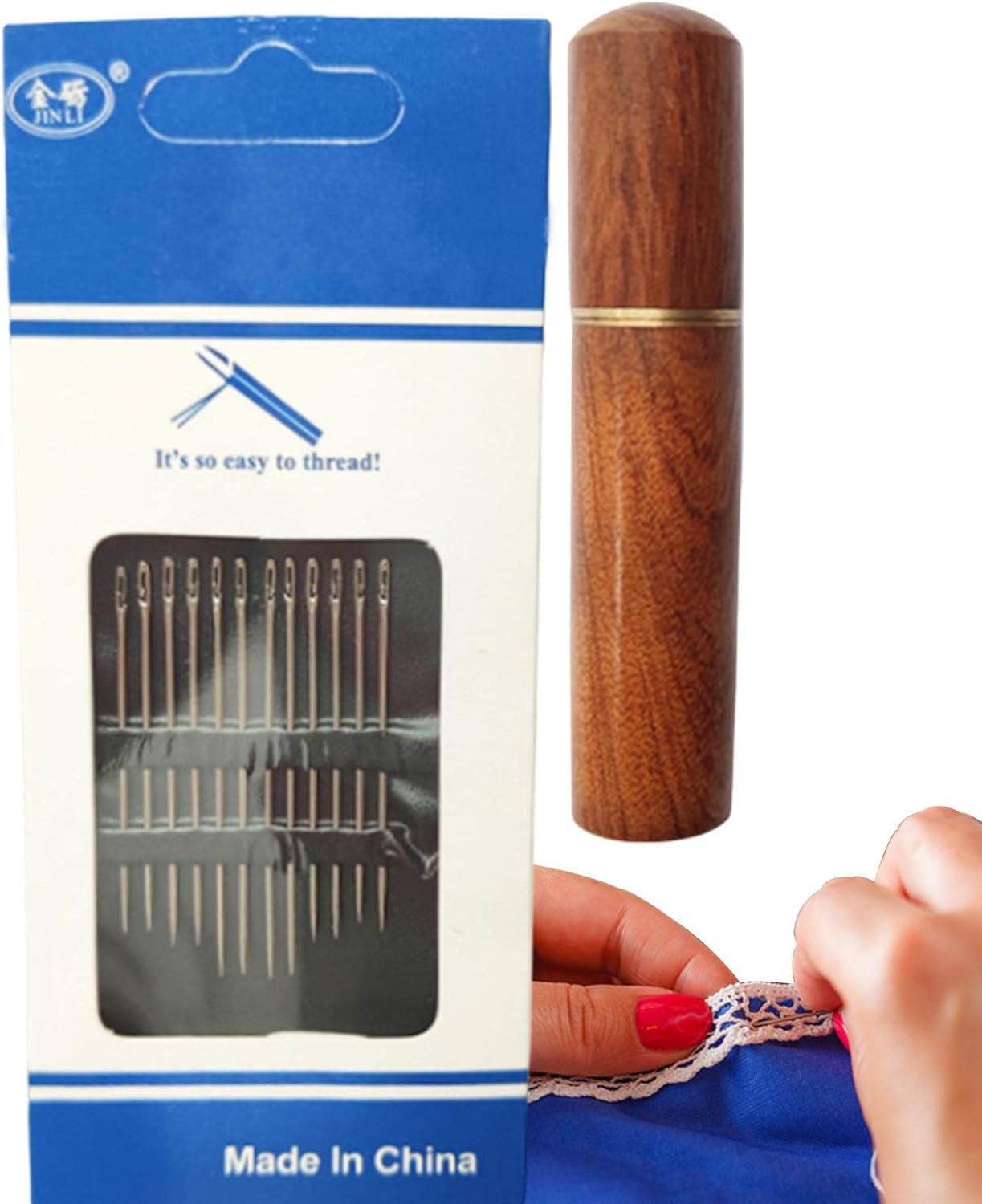 Wooden Sewing Needle Case - Hand Sewing Needles Case and Needle Kit ...