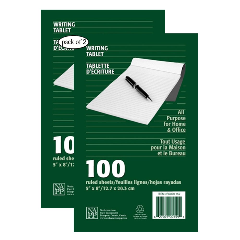 Amazon.com : Ruled Writing Tablet 100 Sheet (Pack of 2) 270015 9 ...