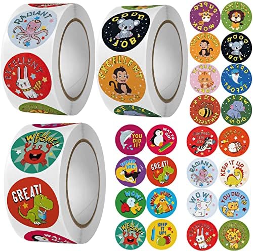 Amazon.com: 625 Pcs Round Animal Stickers 25 Designs Cute Animals ...
