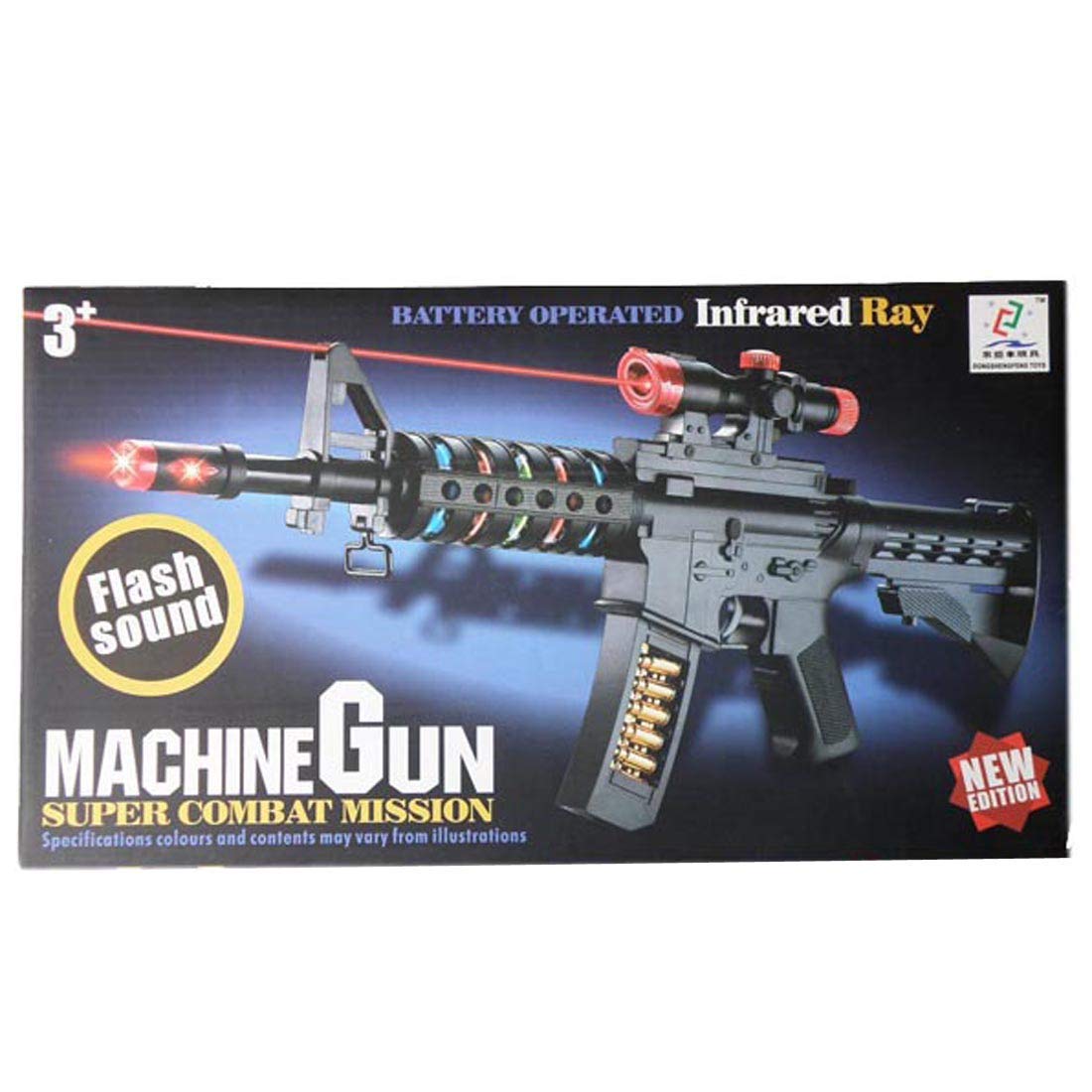 j s light and sound army style machine gun toy with vibration - m4-1 ...