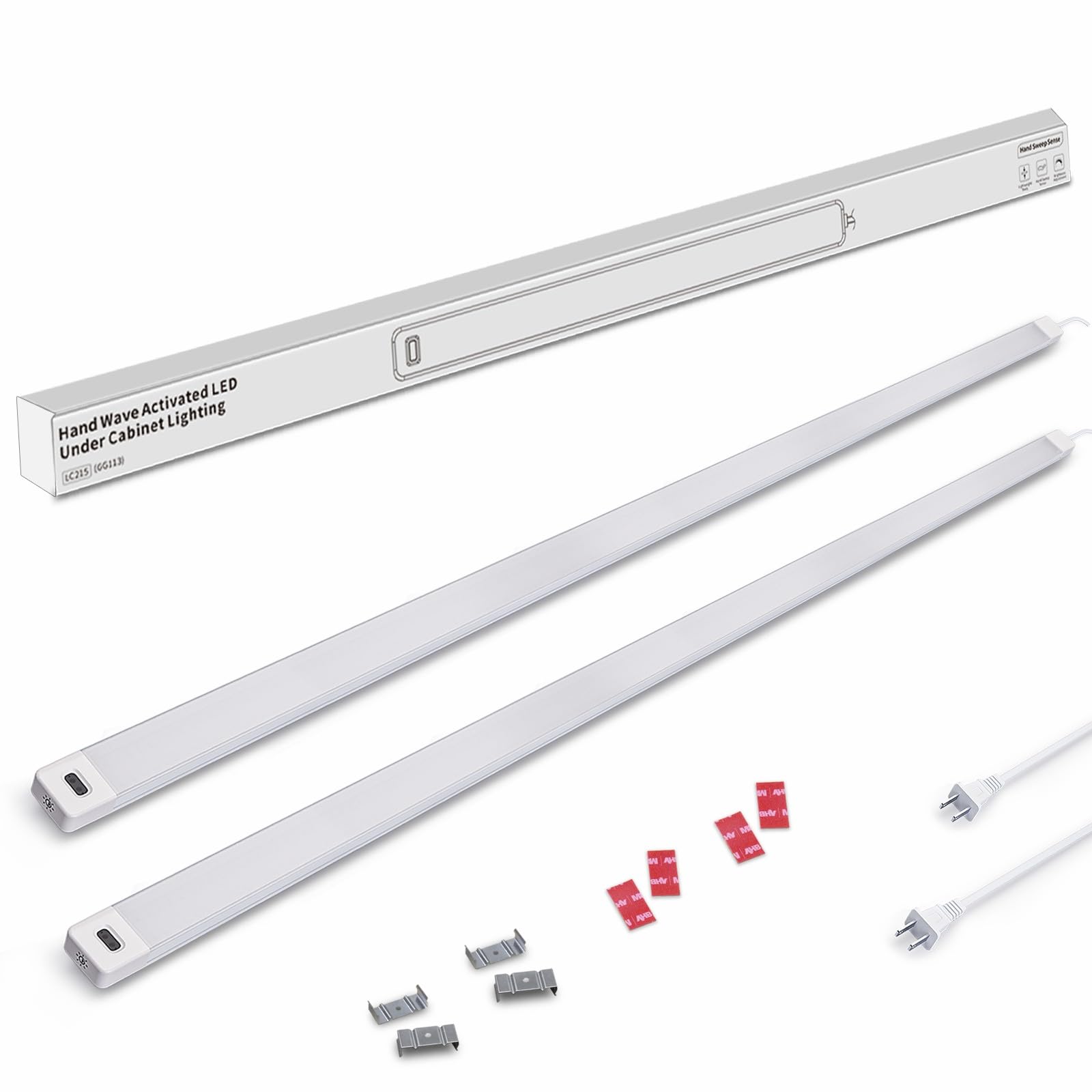 MYPLUS 2Pcs 36 Inch Under Cabinet Lights with Hand Wave, Under Counter ...