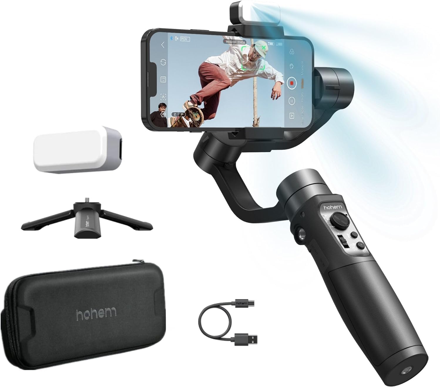 IZI GO-X Smartphone Handheld Gimbal Stabilizer, 3-Axis, OLED Display ...