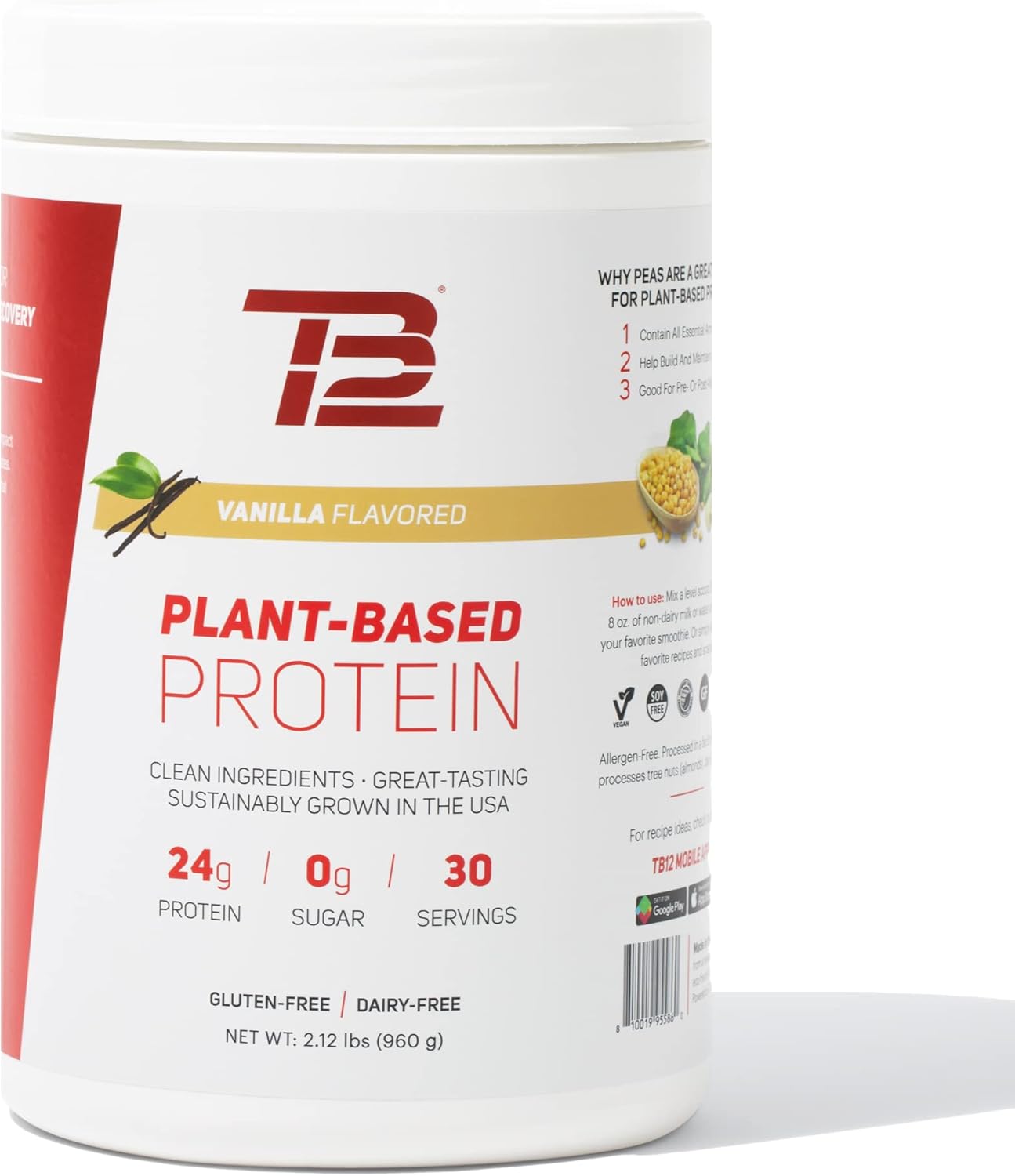Amazon.com: TB12 Plant Based Protein Powder by Tom Brady, 24g of Vegan ...