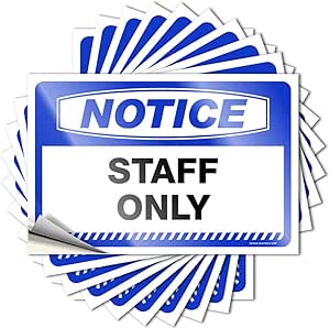 Amazon.com: Car Decals Notice Staff Only Stickers 10 Pcs Love Stickers ...