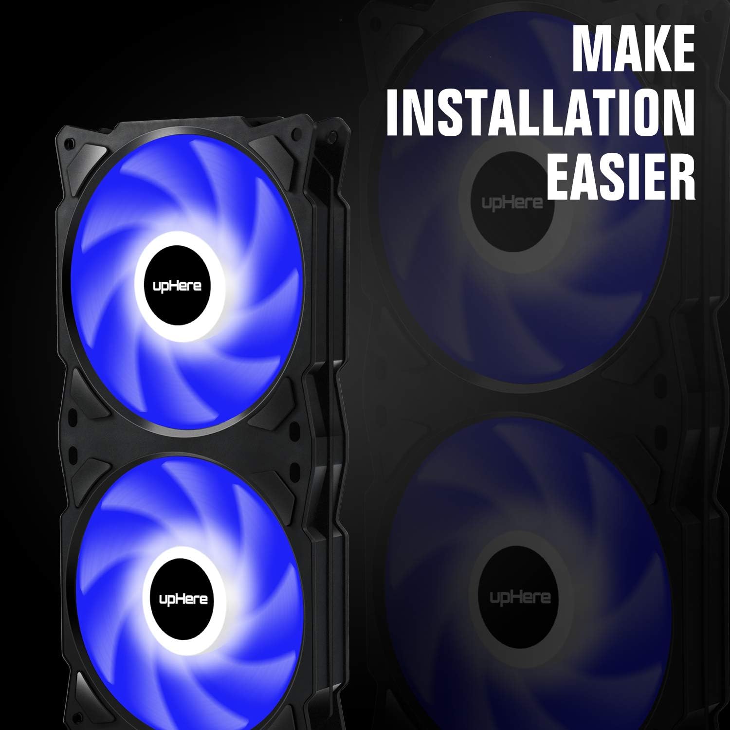 Snapklik.com : 240mm AIO Square Frame Case Fan PF240BE3 3-Pin Blue LED ...
